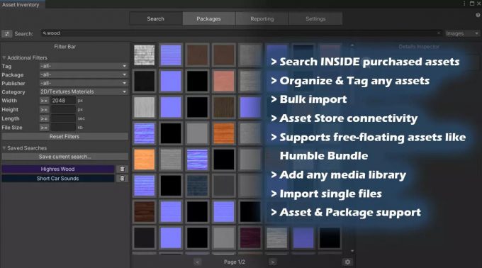 Asset Inventory v1.7.0 |2D, 3D, Sound Fx, Effect - Best game Assets Store