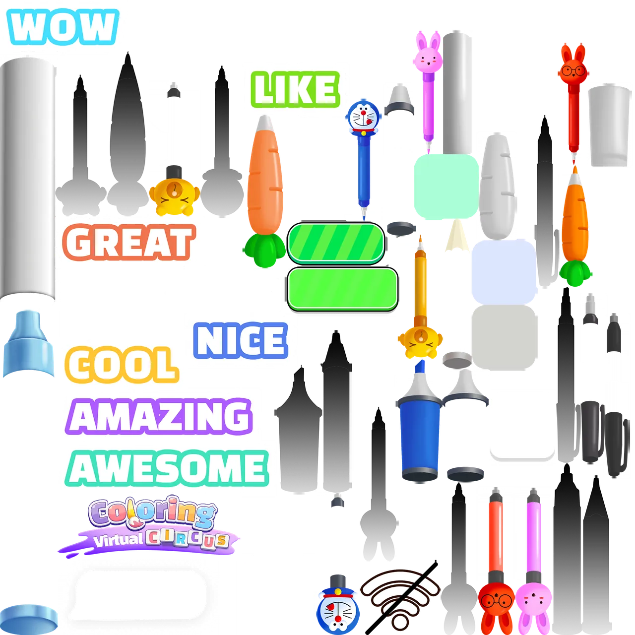 Download Coloring Virtual Circus game assets | Assets, Texture, Gui ...